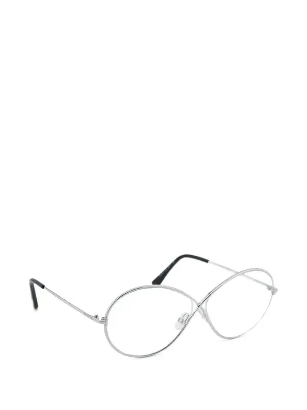 TOM FORD Oval Frame Eyeglasses - Silver
