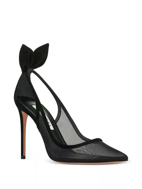 AQUAZZURA Bow Tie Mesh Stiletto Heel Pumps