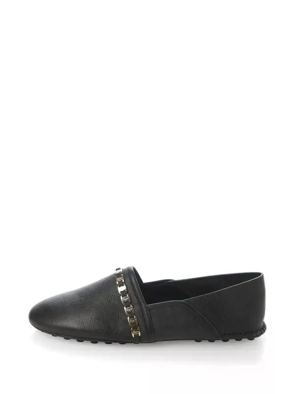 FERRAGAMO Chain-strap Leather Ballet Flats
