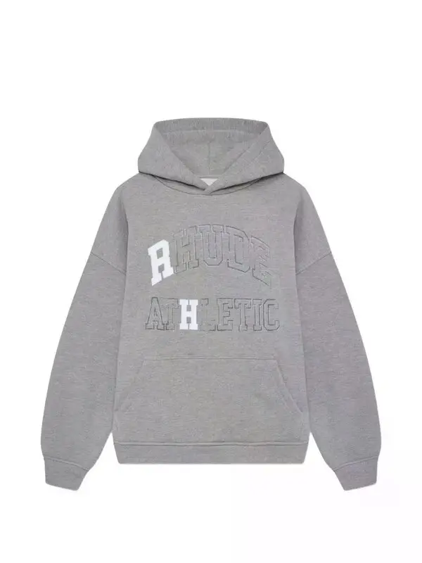 Rhude Athletic Logo-embroidered Hoodie - Grey