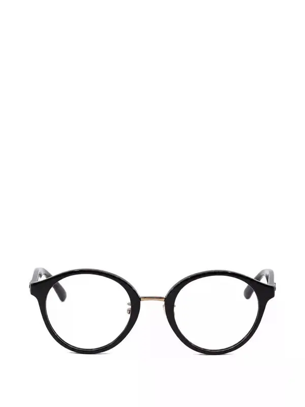 JIMMY CHOO Round Frame Glitter Embellished Glasses - Black