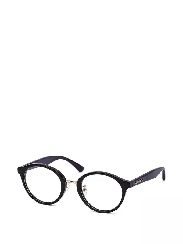 JIMMY CHOO Round Frame Glitter Embellished Glasses