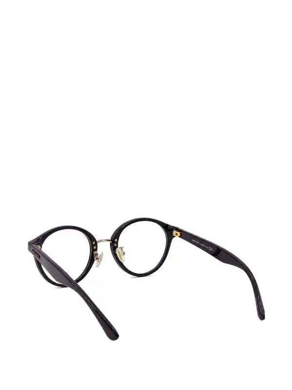 JIMMY CHOO Round Frame Glitter Embellished Glasses