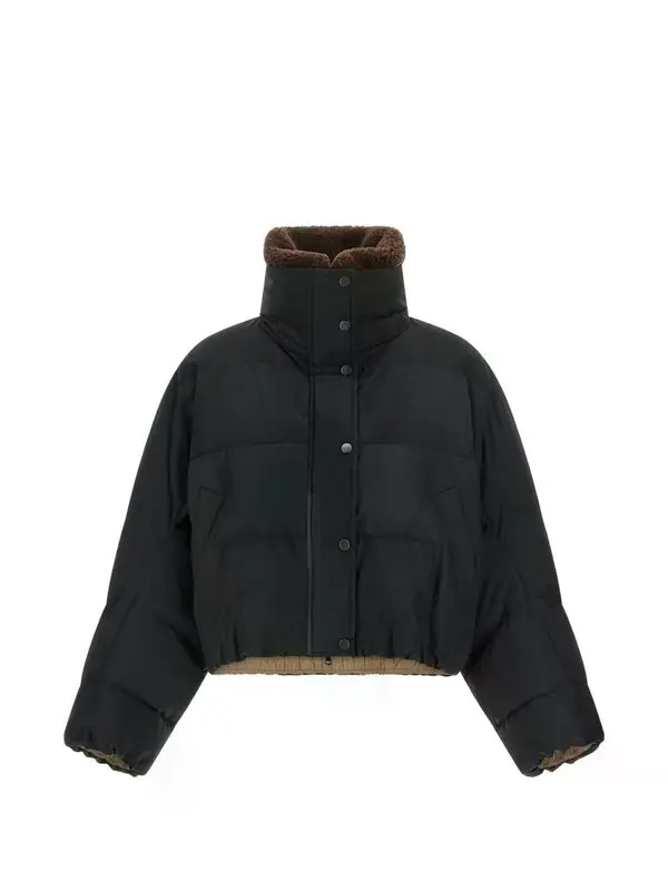 Brunello Cucinelli Monili-detail Cropped Puffer Jacket - Black