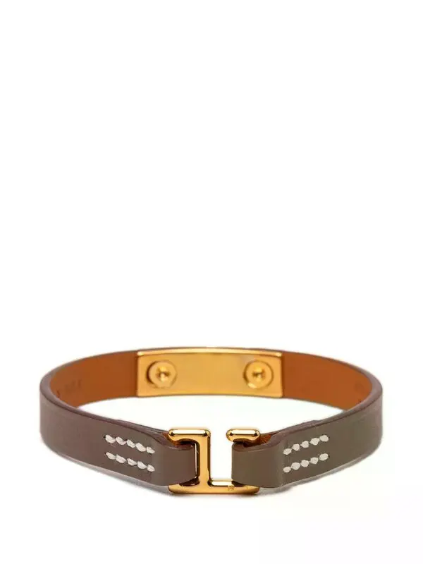 Hermès Swift Leather Rivale Mini Bracelet With Gold-tone Hardware - Brown