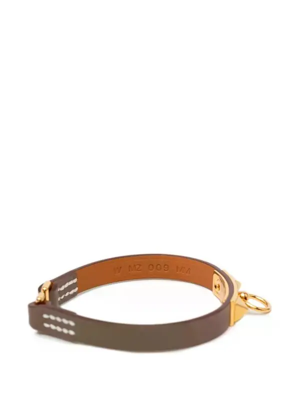 Hermès Swift Leather Rivale Mini Bracelet With Gold-tone Hardware - Brown