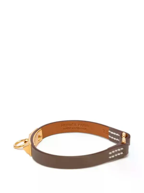 Hermès Swift Leather Rivale Mini Bracelet With Gold-tone Hardware - Brown