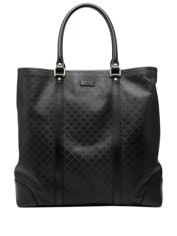 Gucci Diamante Calfskin Hilary Lux Joy Vertical Tote Bag - Black