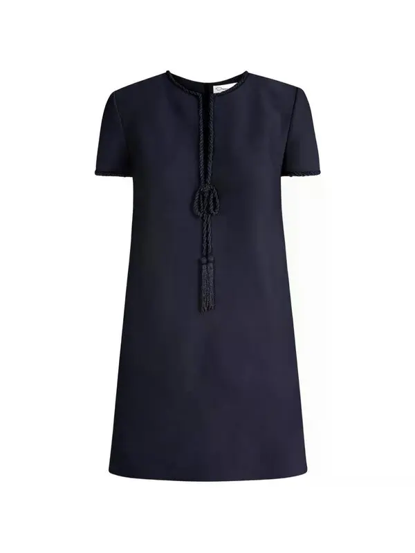 Oscar De La Renta Beaded Bow-detail Mini Dress - Blue