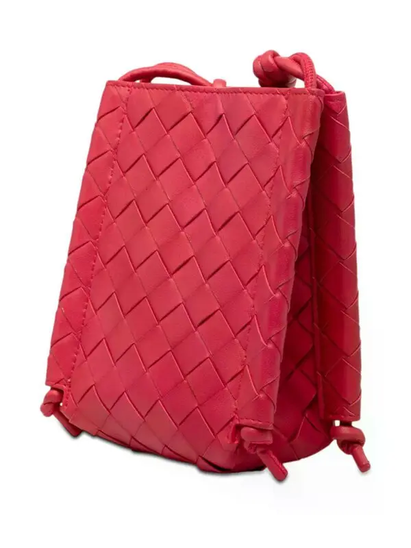 Bottega Veneta Mini Nappa Intrecciato The Knot Crossbody Bag - Pink