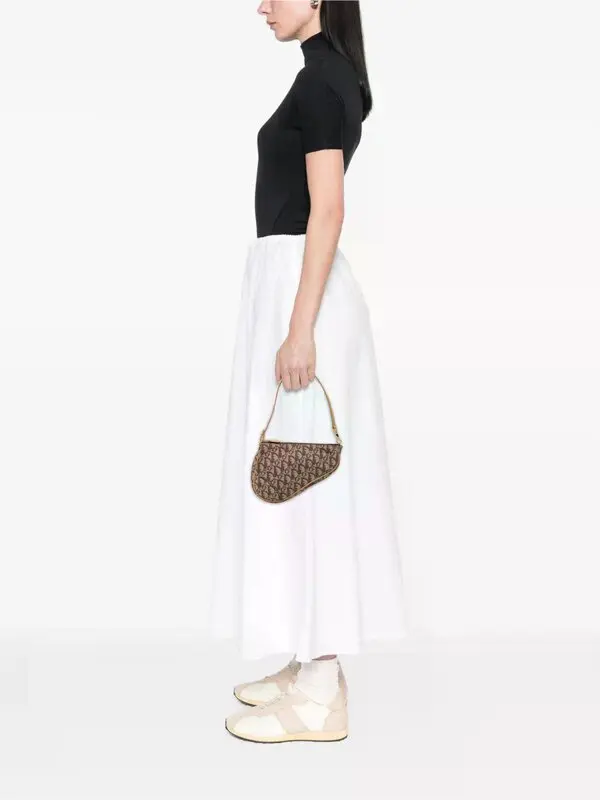 Dior Mini Diorissimo Saddle Pochette Shoulder Bag - Brown