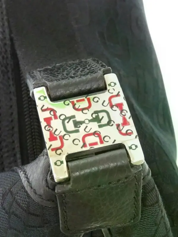 Gucci Horsebit Canvas Shoulder Bag