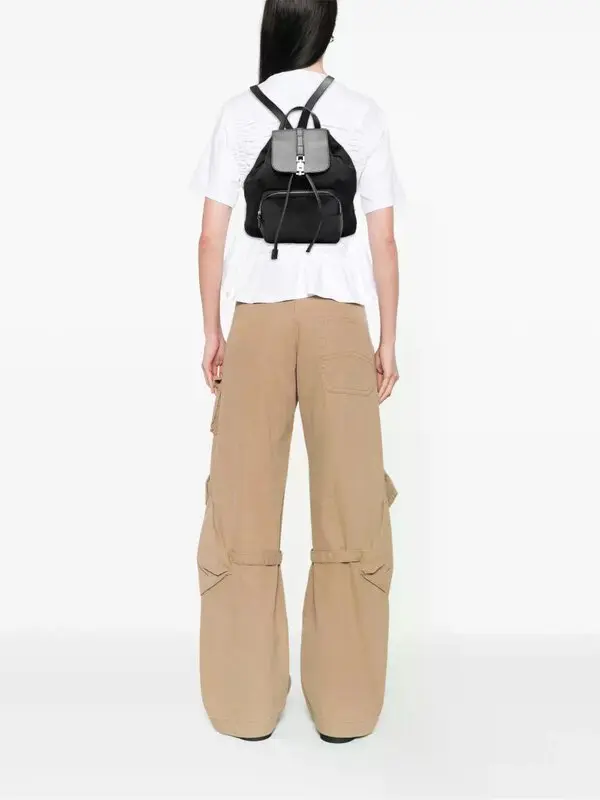 Gucci Canvas And Calfskin Jackie Drawstring Backpack