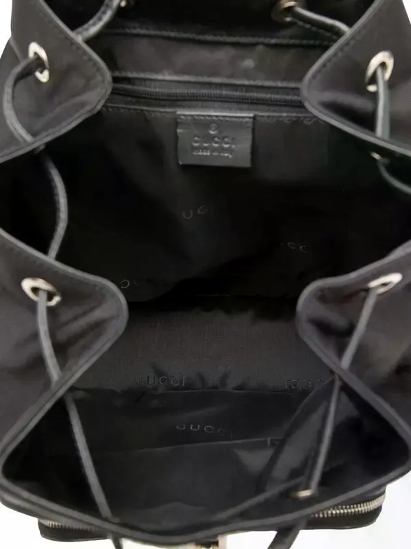 Gucci Canvas And Calfskin Jackie Drawstring Backpack