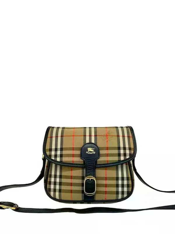 Burberry 20th Century Haymarket Check Canvas Crossbody Bag - Neutrals