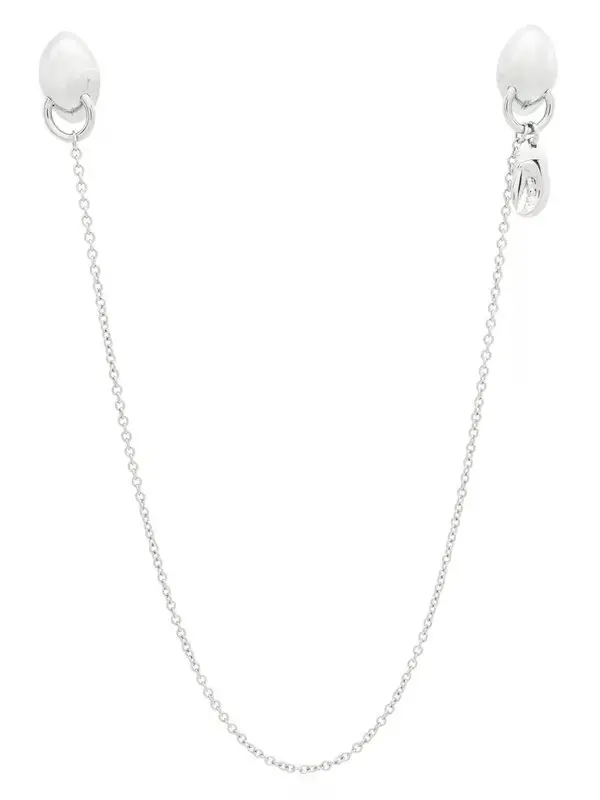 Acne Studios Tone Brass Pendant Chain-link Earrings - Silver
