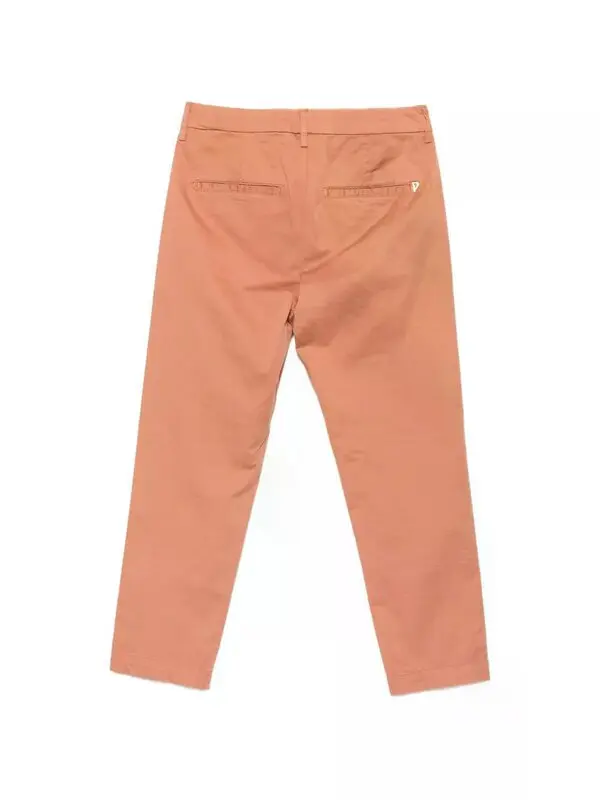 DONDUP Straight-leg Cotton Trousers With Logo Plaque