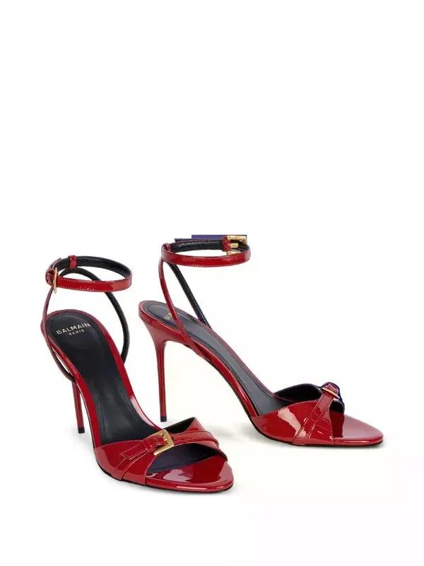 Balmain Anthem Sandals In Smooth Calfskin Leather