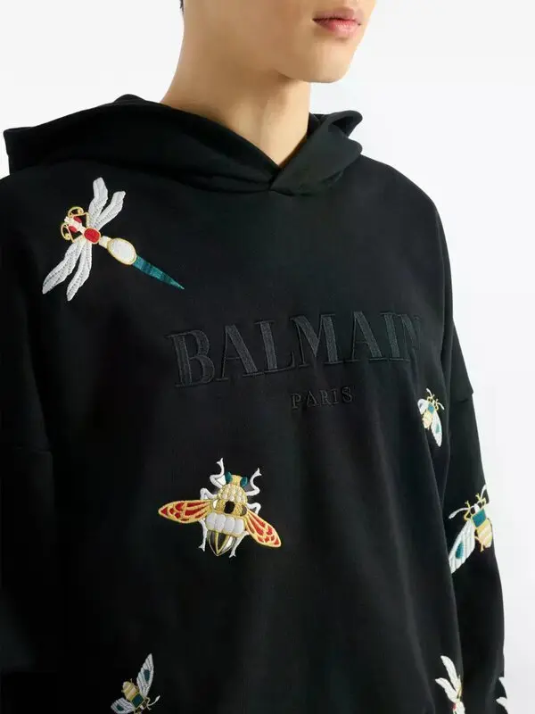 Balmain Embroidered Insect Hoodie