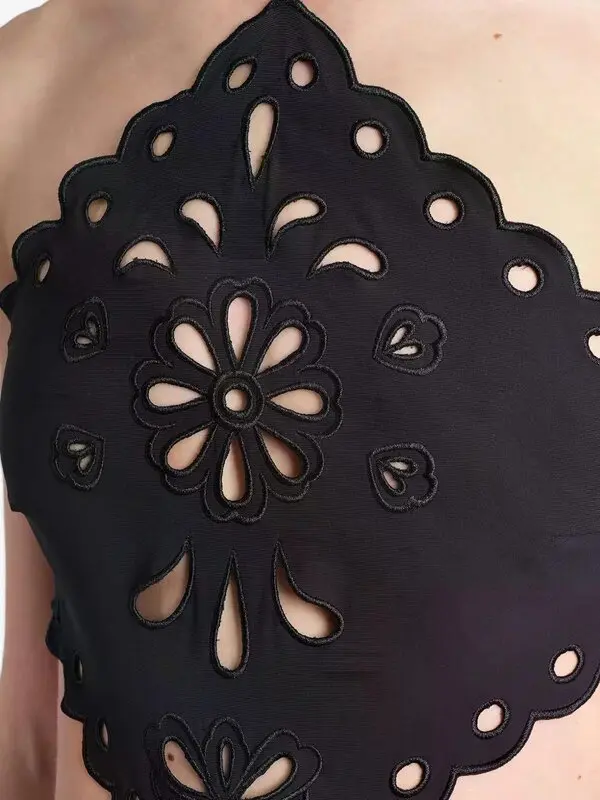Cult Gaia Halterneck Cut-out Scalloped Edge Swimsuit