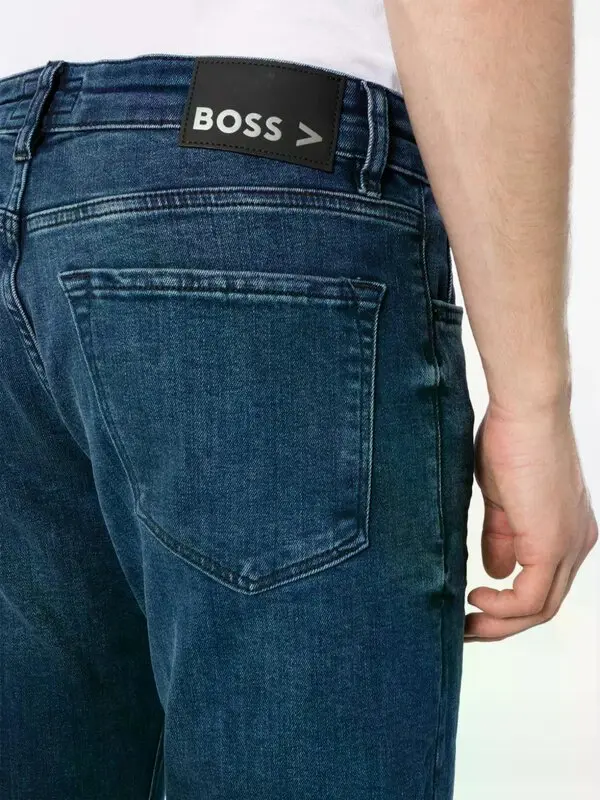 BOSS Logo Patch Straight Leg Jeans