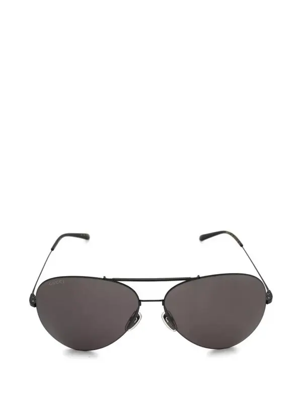 Gucci Pilot Frame Double Bridge Sunglasses - Black