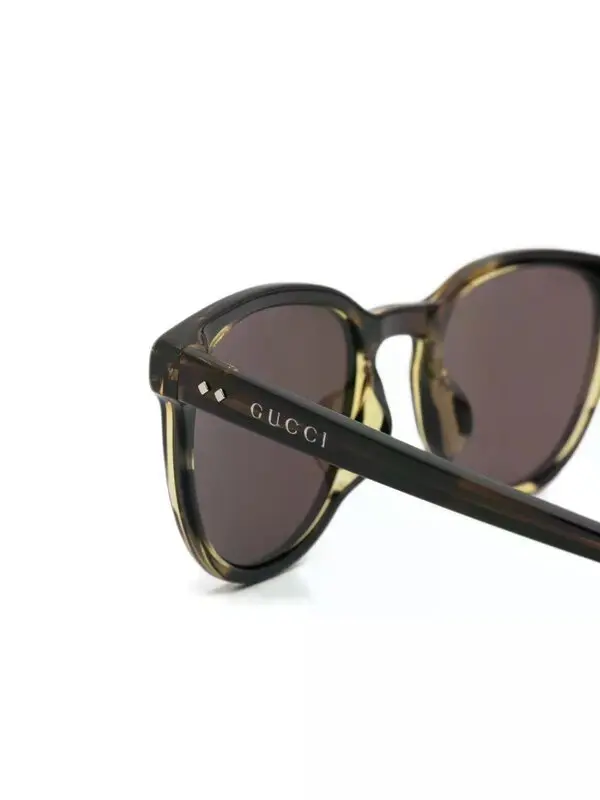 Gucci Tortoiseshell-effect Round-frame Sunglasses
