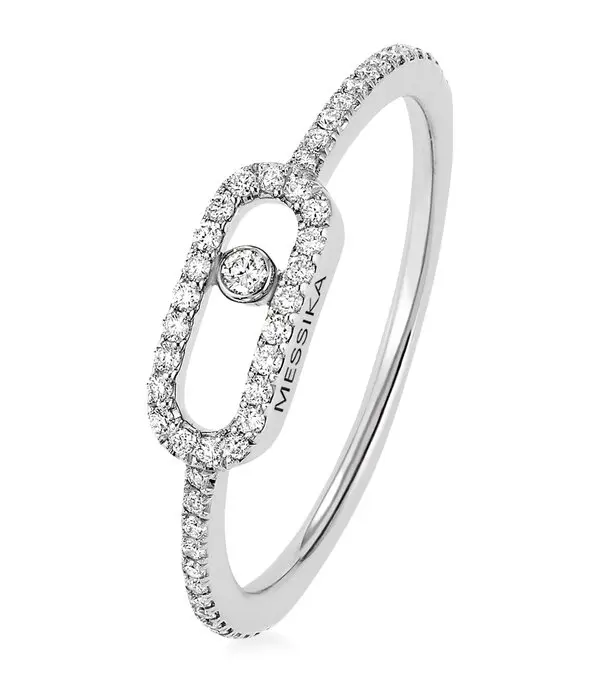 Messika Move Uno 18 Karat White Gold And Diamond Ring - Silver