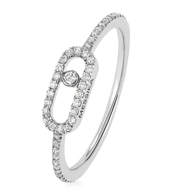 Messika Move Uno 18 Karat White Gold And Diamond Ring - Silver
