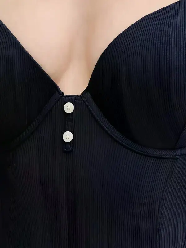 Armani Exchange Ribbed Lace-trim Bodysuit