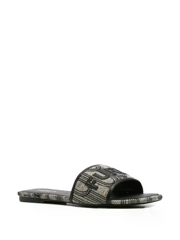 Furla Brezza Monogram Flat Sandals