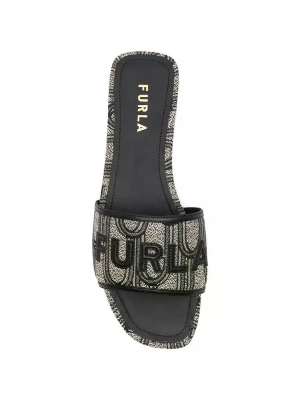 Furla Brezza Monogram Flat Sandals