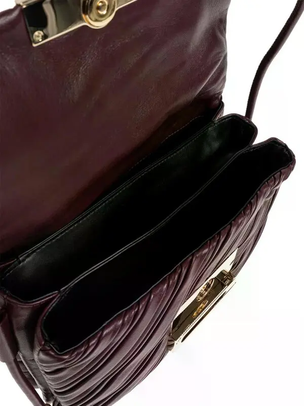 Victoria Beckham Soft Dorian Pleated Leather Shoulder Bag - Brown