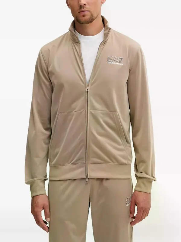 EA7 Logo-print Zip-up Sweater