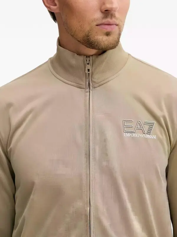 EA7 Logo-print Zip-up Sweater