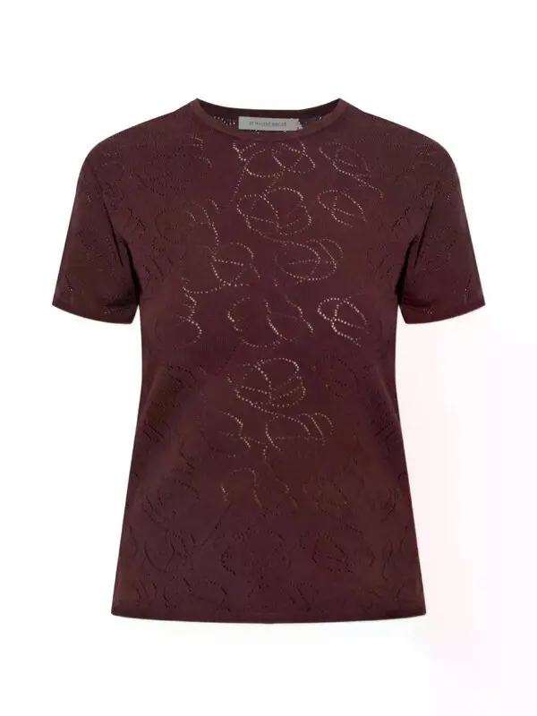 BY MALENE BIRGER Pointelle Knit T-shirt - Red