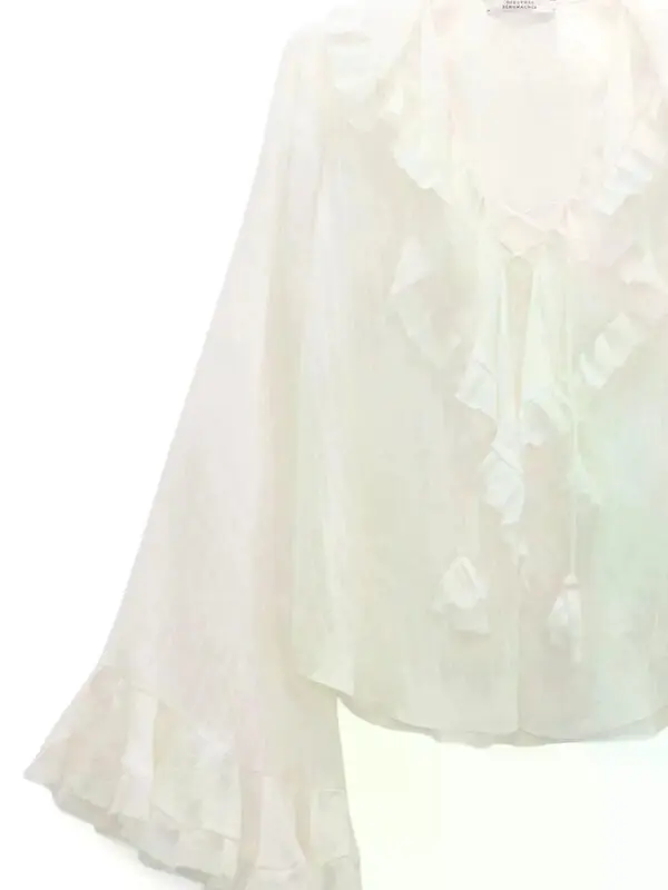 Dorothee Schumacher Ruffled Lace-up Blouse - Neutrals