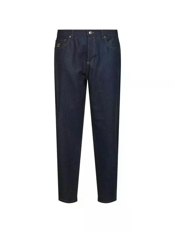 Brunello Cucinelli Solomeo Crest Embroidered Trousers
