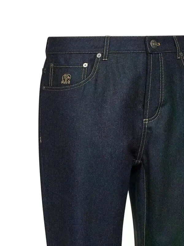Brunello Cucinelli Solomeo Crest Embroidered Trousers