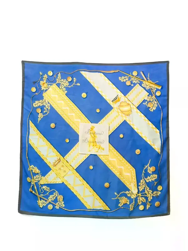 Hermès 1960s Boutons Et Baudriers Silk Scarf