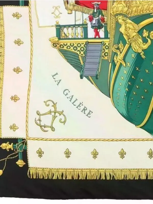 Hermès 1992 Vue Du Carrosse La Galère La Réale Silk Scarf - Neutrals