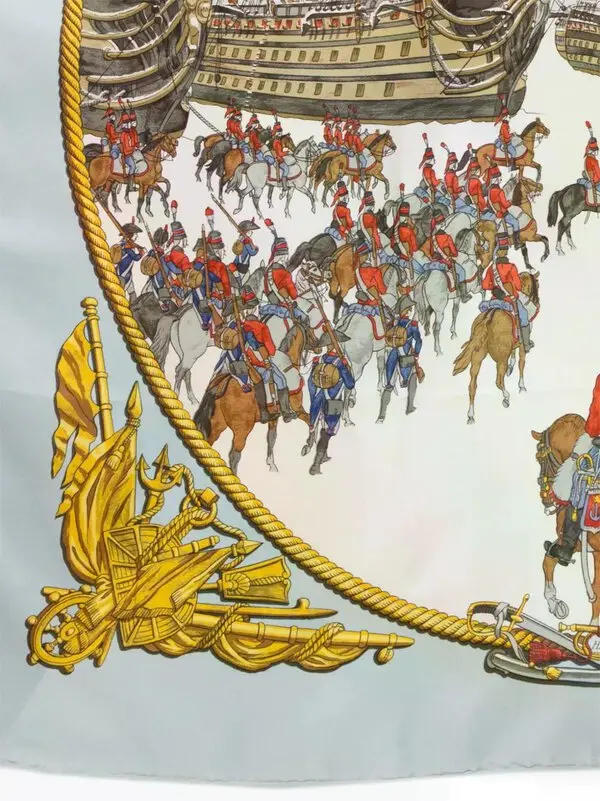 Hermès 1966 Marine Et Cavalerie Silk Scarf - Neutrals