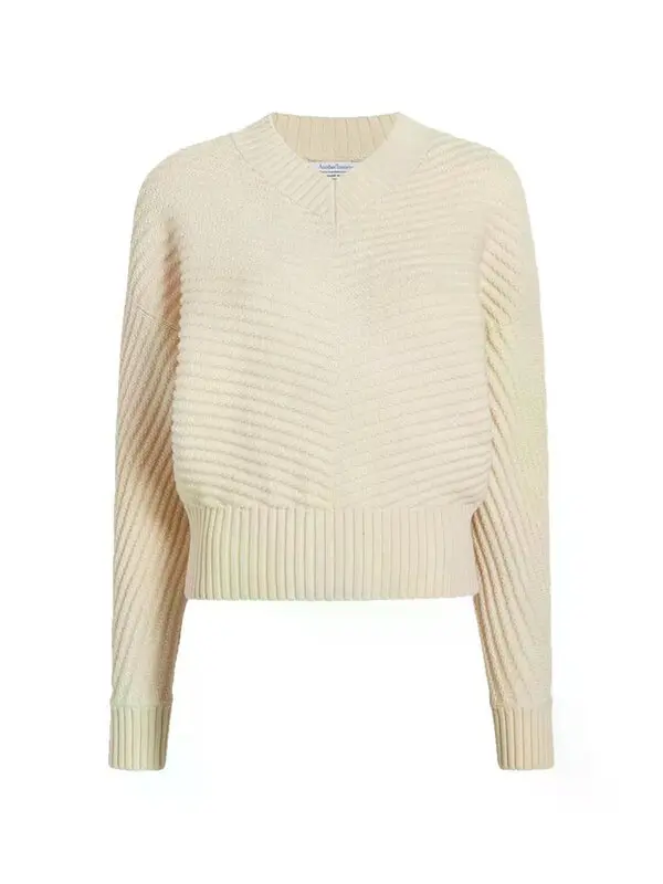 Another Tomorrow Ribbed-knit Dolman-sleeve Sweater - Neutrals