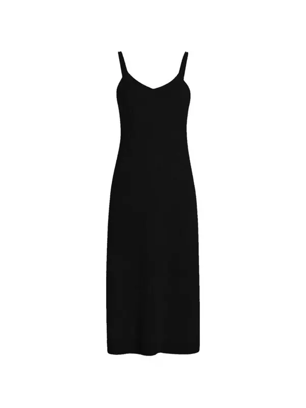 Another Tomorrow Double-strap Cashmere Slip Midi Dress