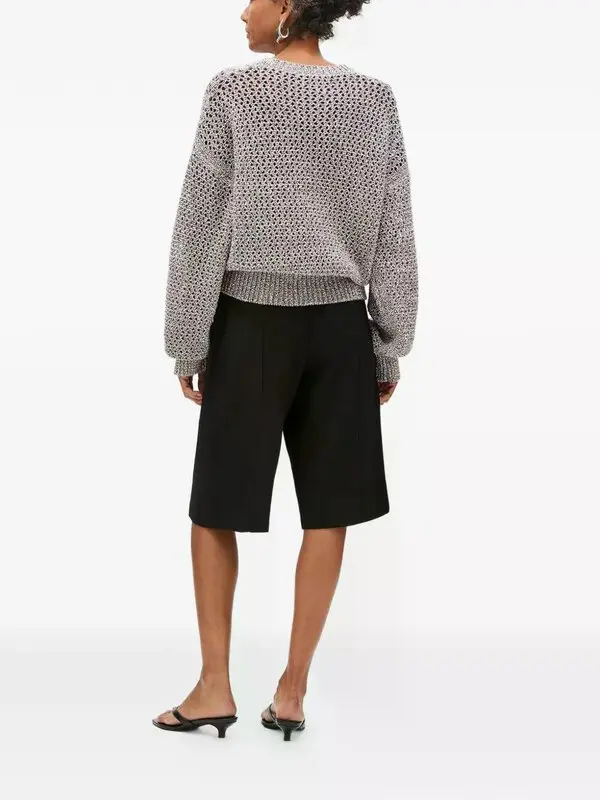 Another Tomorrow Open-knit Crew-neck Sweater