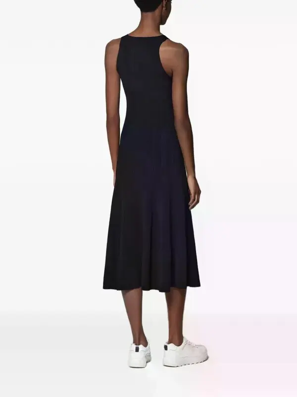 Another Tomorrow Deep V Ribbed Knit Dress