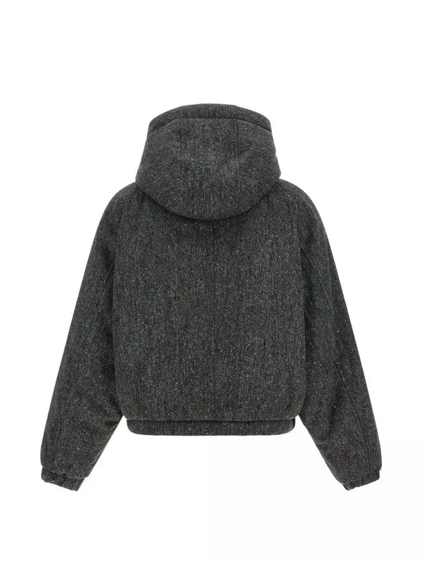 Brunello Cucinelli Padded Tweed Hooded Jacket - Grey