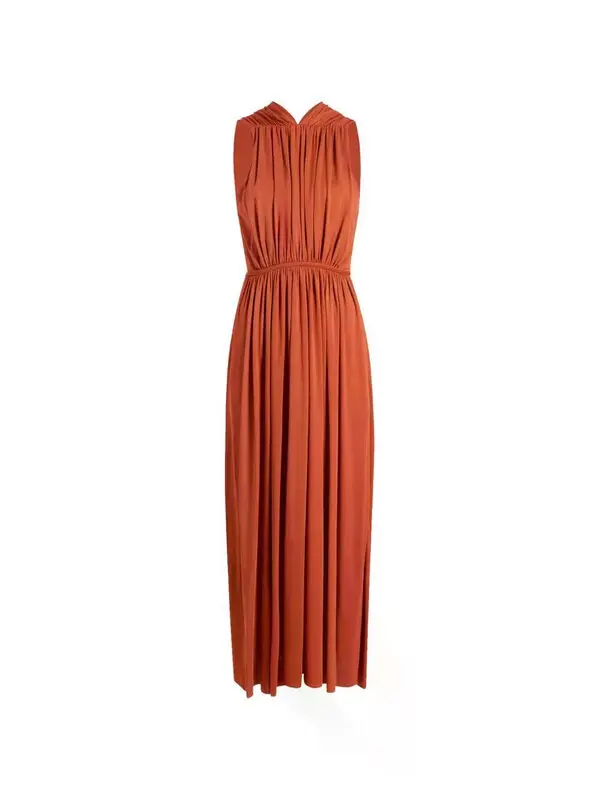 Another Tomorrow Shirred Cutout Maxi Dress