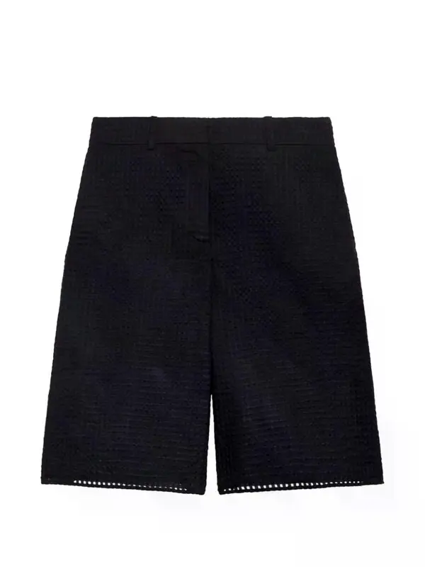 Another Tomorrow Gingham Bermuda Shorts - Black