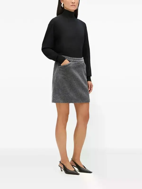 Another Tomorrow Tailored Cashmere Mini Skirt